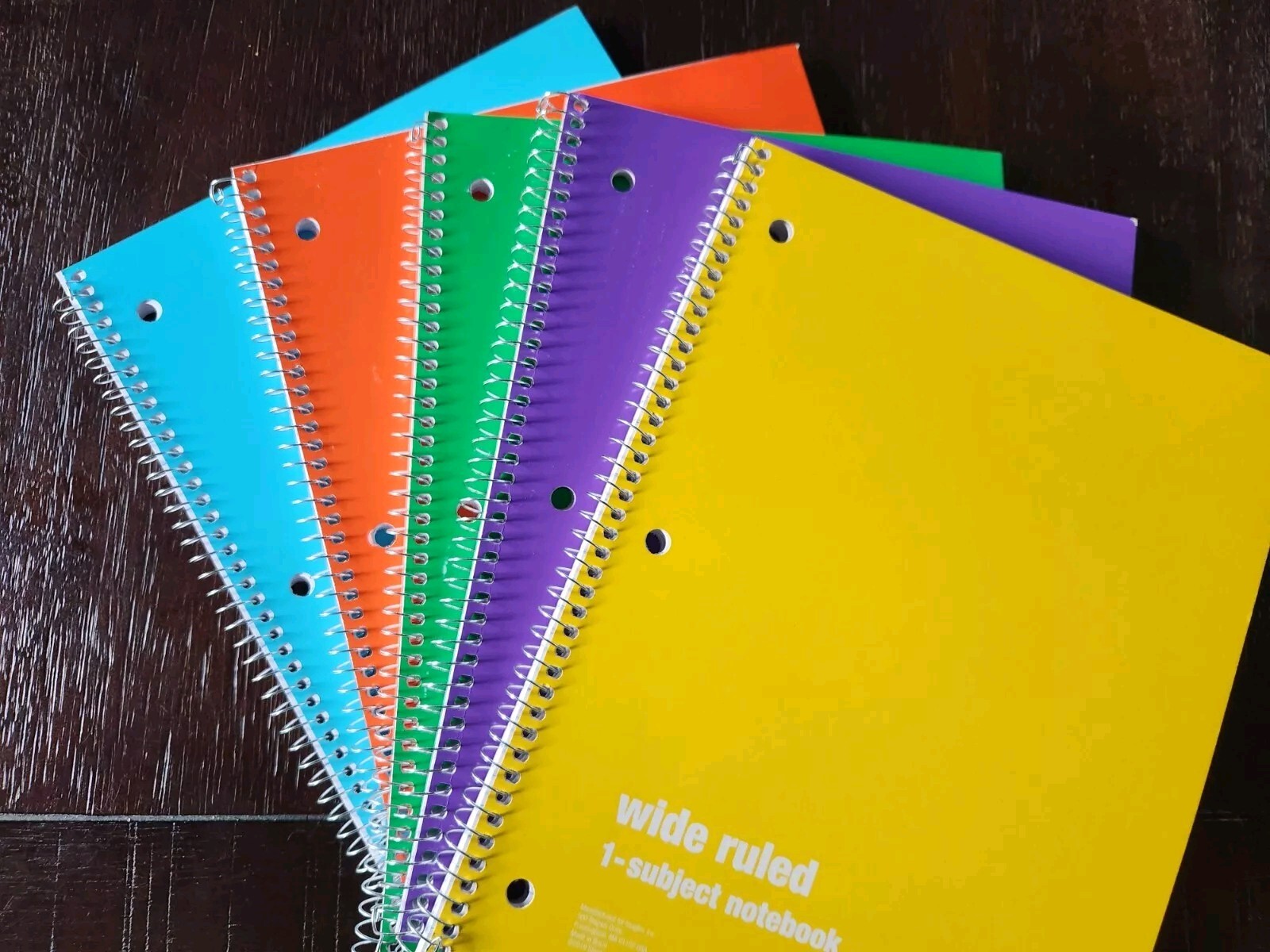 Lot of 4 STAPLES Wide Ruled 70 Paper Sheets Spiral Bound Notebooks 8" x ...