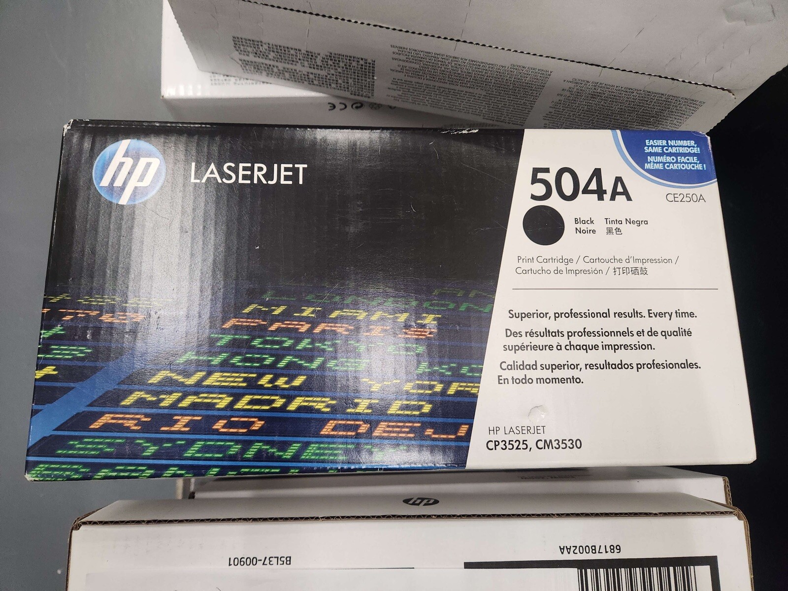 HP 504A CE250A Black LaserJet Toner Cartridge OEM Sealed Original ...