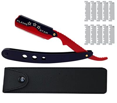 Black and Red Changeable Blade Professional Barber Straight Edge Razor ...