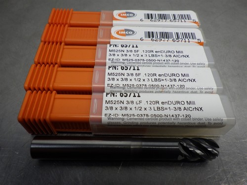 5 NEW! IMCO 3/8" Carbide Endmill 5 Flute .120R 65711 | eBay