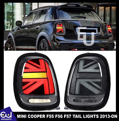 PAIR LED TAIL LIGHTS FOR MINI COOPER F55 F56 F57 2014-2022 UNION JACK ...