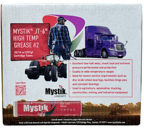 *Display Case* Mystik JT-6 Hi-Temp Multi-Purpose Red #2 Grease; (10 ...