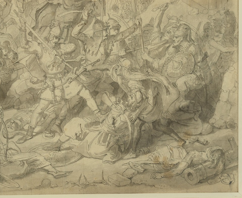 Adam Brenner (1800-1891) "John of Capistrano at Belgrade", drawing ...