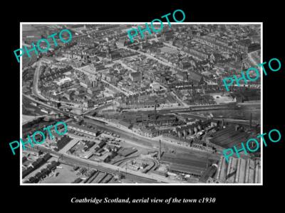 OLD 6 X 4 HISTORIC PHOTO OF COATBRIDGE SCOTLAND AERIAL VIEW OF THE TOWN ...