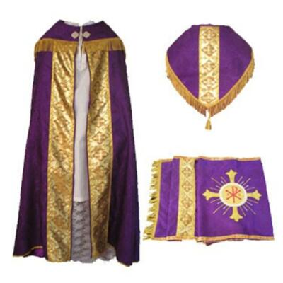 Purple Cope Vestment Satin Lined Traditional Catholic + Embroidered ...