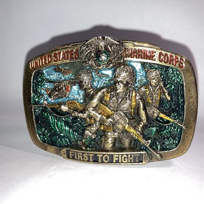 1982 The Great American Buckle Company US Marine Corps First To FIght ...
