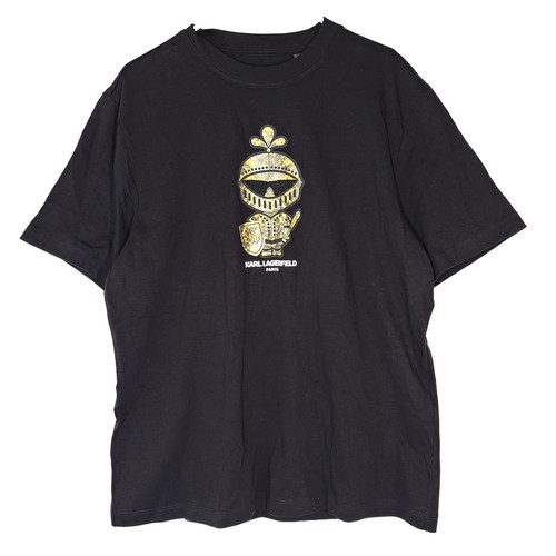 Karl Lagerfeld Paris Men's Karl Knight Artwork Print Crew Neck T-Shirt ...