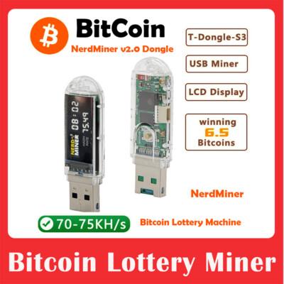 Bitcoin Nerdminer V2 Dongle USB Miner T-Dongle-S3 BTC Crypto Solo ...