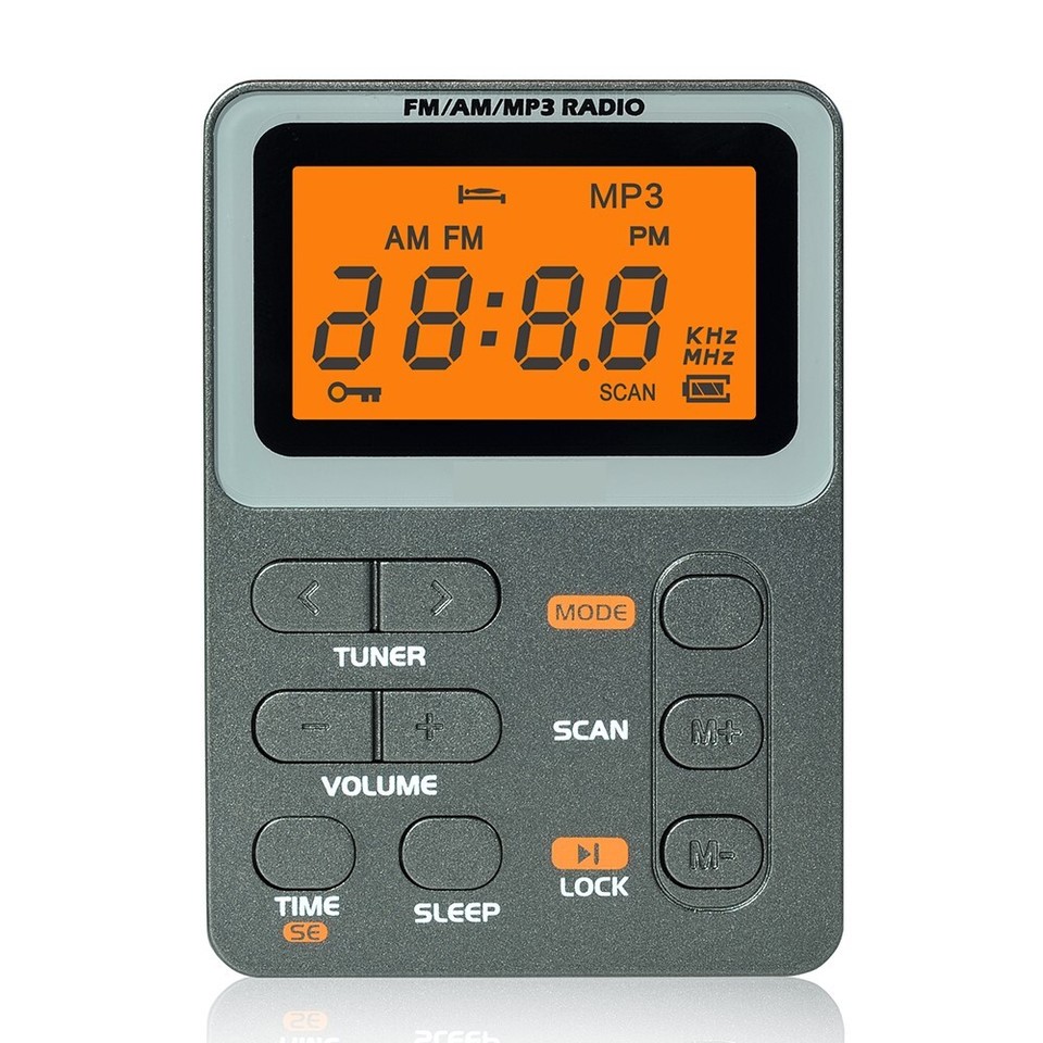 Portable AM/FM Pocket Radio Mini Walkman Digital LCD Screen with 3.5mm ...