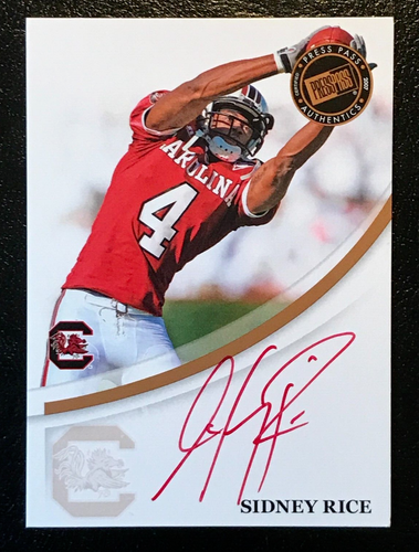 2007 Press Pass Signings Bronze Sidney Rice RC Rookie RED INK AUTO ...