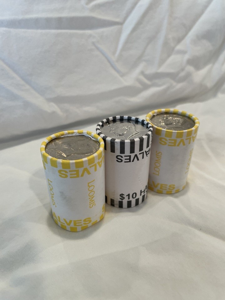 3 Rolls Half Dollar Coins $30 FV bank sealed Loomis/ Brinks 60 Coins US ...