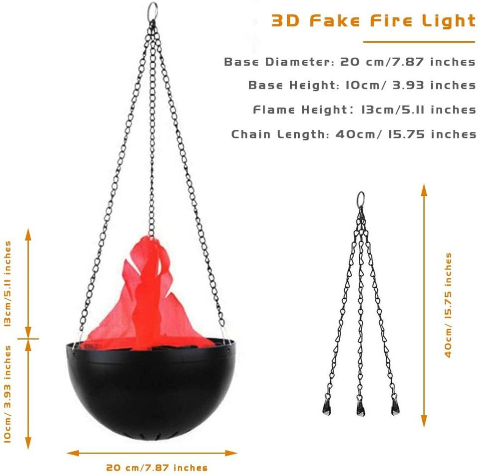 Fire Effect Hanging Flame Light 3D Fake Fire Stand Lamp Party Bar ...