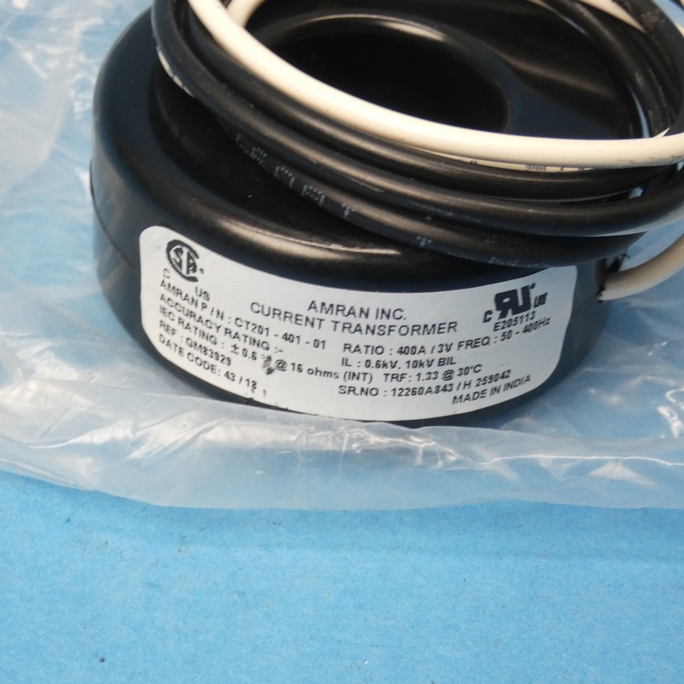 Amran CT201-401-01 Current Transformer 1.13" Window 400A/3V Ratio 2.5 ...