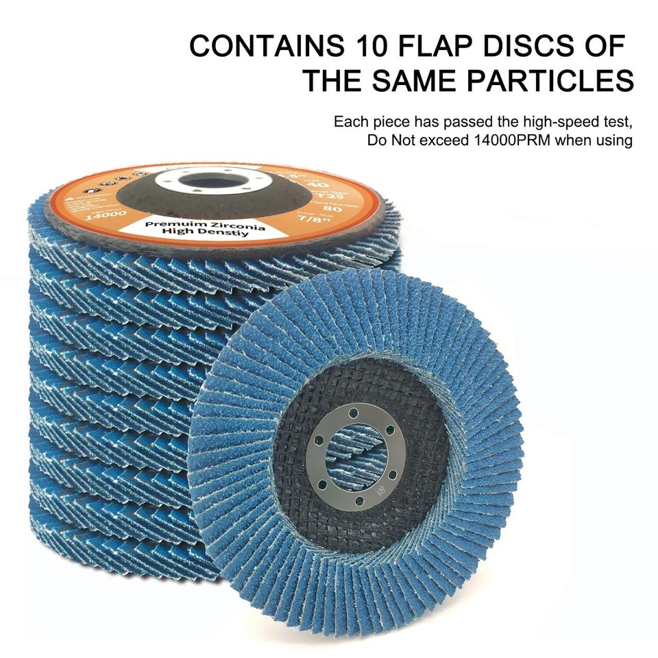 10 PCS Flap Discs 40 Grit 4 1/2â€ X7/8â€ Grinding Wheel Flapper Wheel ...