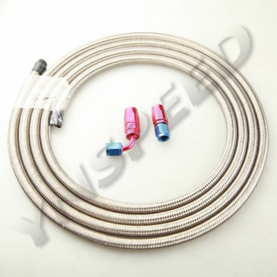 12AN AN-12 Hose End Adapter Fitting + Stainless Steel Braided Fuel Oil ...