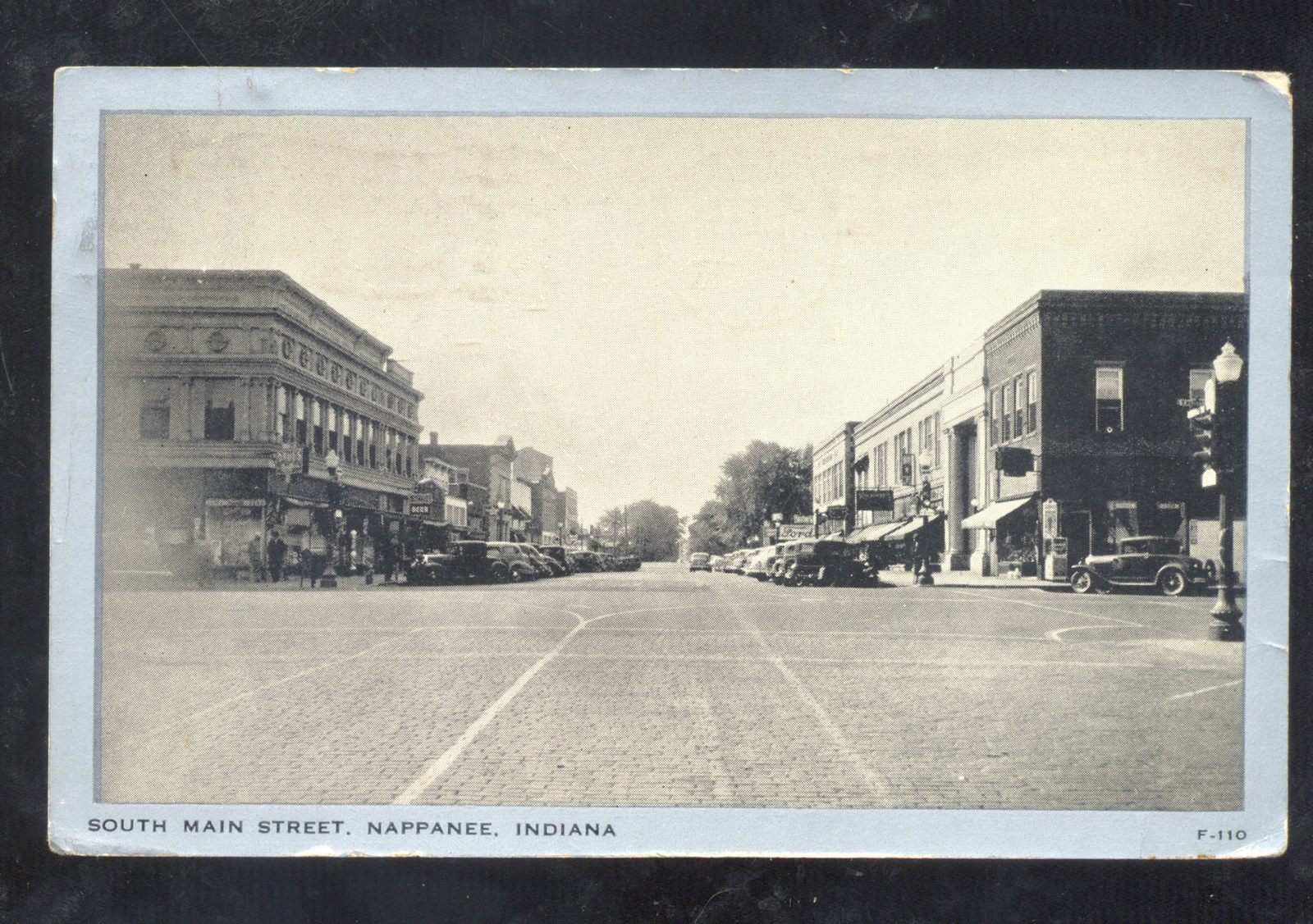 NAPPANEE INDIANA DOWNTOWN MAIN STREET SCENE VINTAGE POSTCARD OLD CARS ...