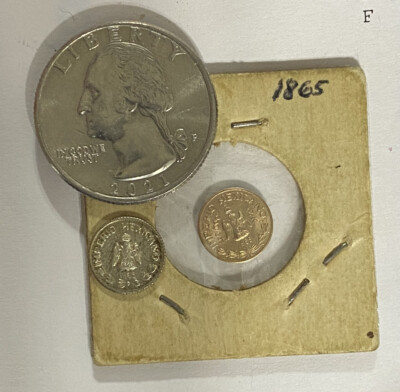 1865 Mini gold coin & Silver Peso Maximiliano Emperador Only One In ...