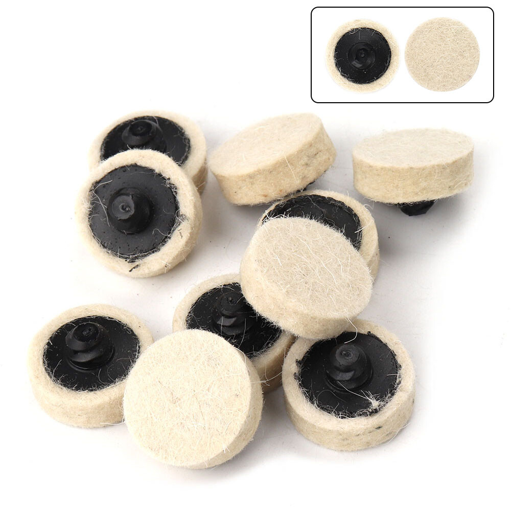 10Pc 1" Wool Felt Polishing Wheel Buffing Disc Pad R Type Roll Lock for ...