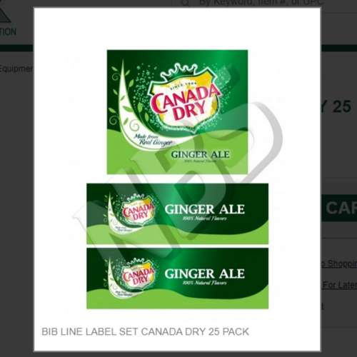 BIB LINE LABEL SET CANADA DRY 25 PACK # CP041109 | eBay