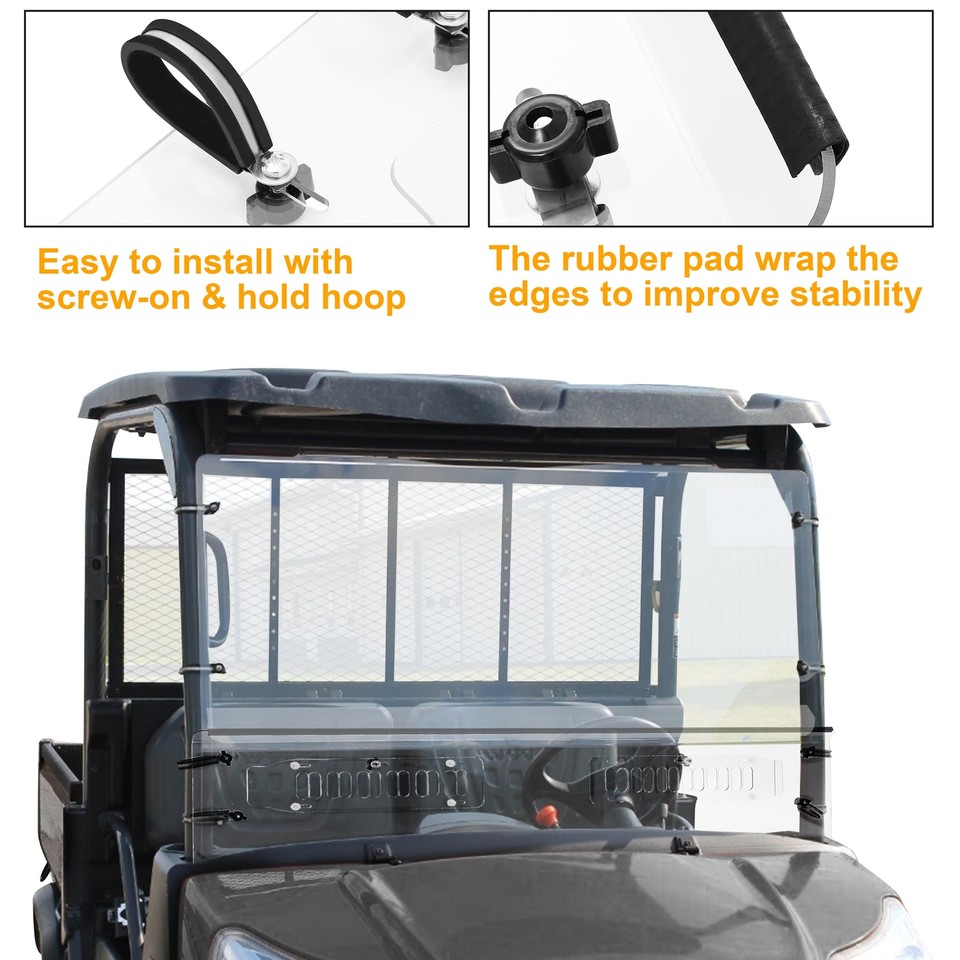 For KUBOTA RTV X900 X1120 X1130 X1140 2 PIECE Clear Vented Windshield ...
