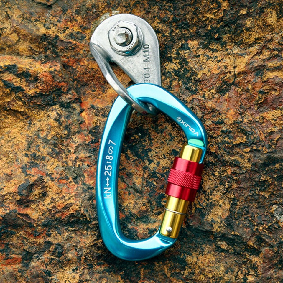 Screwgate Locking Carabiner Clip Professional Rock Climbing Carabiner ...
