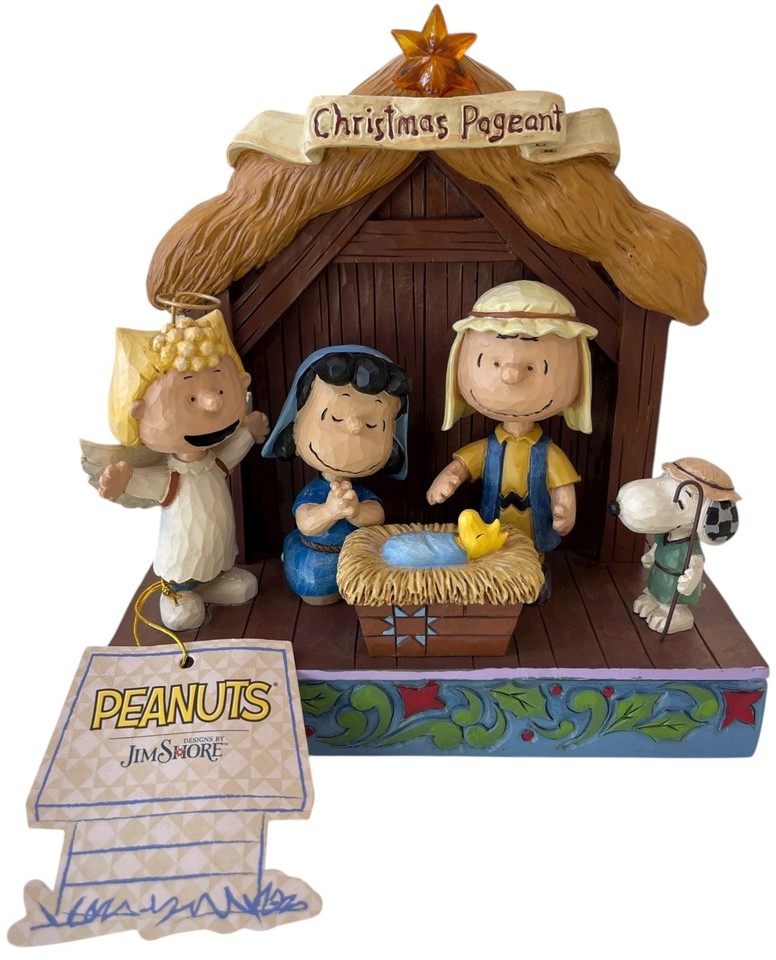 New Peanuts Charlie Brown Nativity Scene Jim Shore Light Up Christmas ...