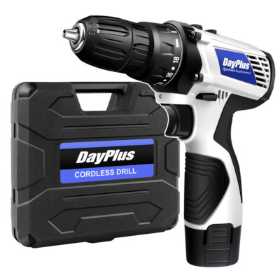 Dayplus 16.8V Cordless Drill Driver Kit 3/8" 45NM Screwdriver Electric ...