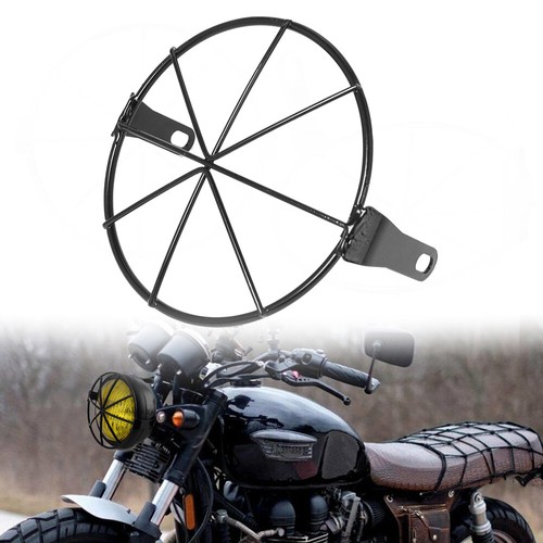 Universal 6.5'' Retro LED Motorcycle Headlight Grill Side Mount Cover ...