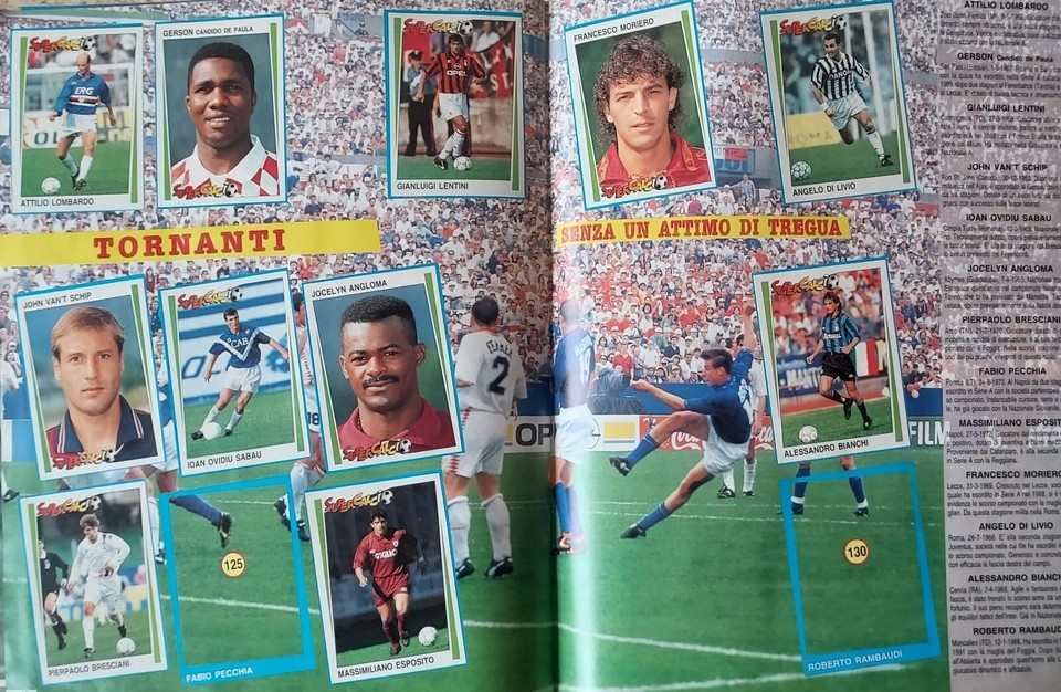 Sticker Panini SUPERCALCIO 1994-95 Album (39 stickers missing in album ...
