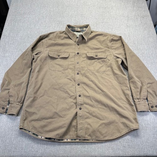 Vintage LL Bean Chore Jacket Mens XL Brown Lined Barn Coat Work Shacket ...