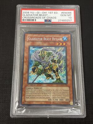 Yugioh PSA 10 Gladiator Beast Retiari Crossroads Of Chaos 1st Edition ...