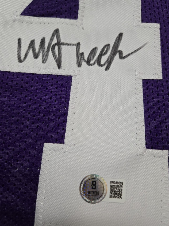 Whit Weeks Signed Purple Game Cut Football Jersey Beckett Wit Auto LSU ...