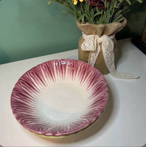 Scio Pottery, TWO 8.5” Serving Bowls, Provincial 1 Red and 1 Green ...