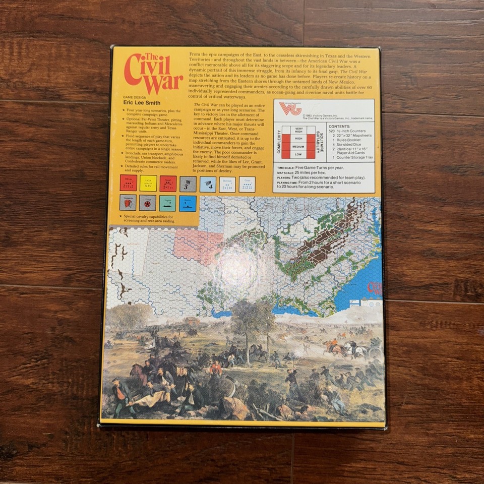 Vintage The Civil War 1861-1865 Victory Games Board Game Unpunched ...