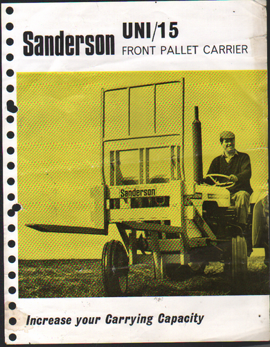 Sanderson UNI/15 Front Pallet Carrier Brochure Leaflet | eBay UK