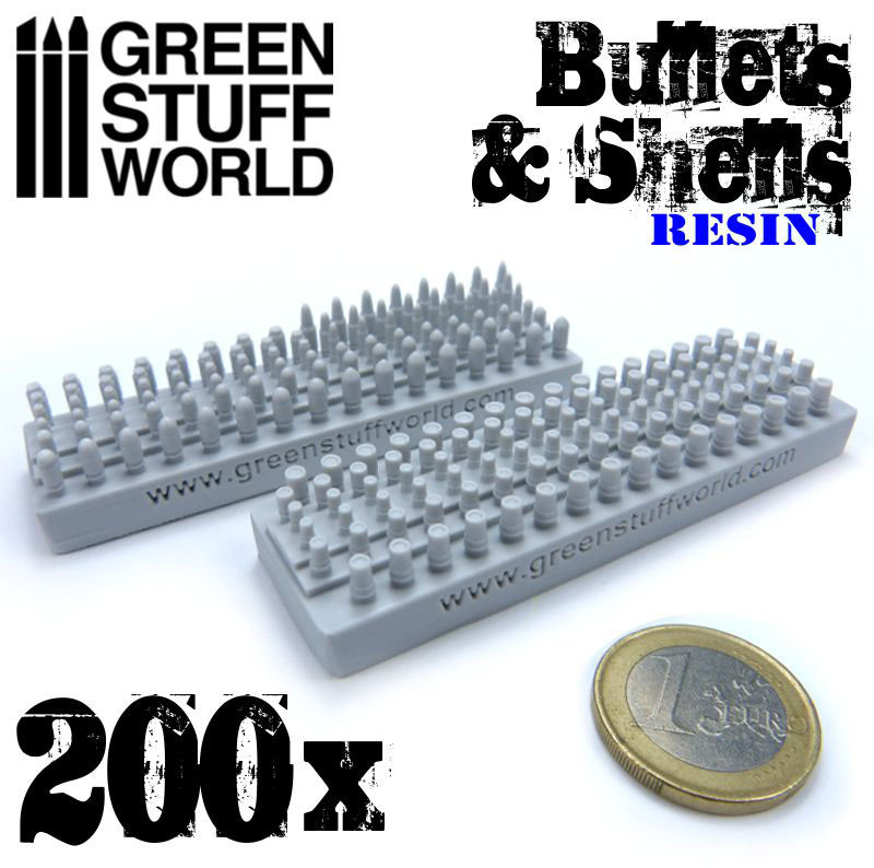 200x Resin Bullets and Shells - 40K Ammo Cartridges Modelling Military ...