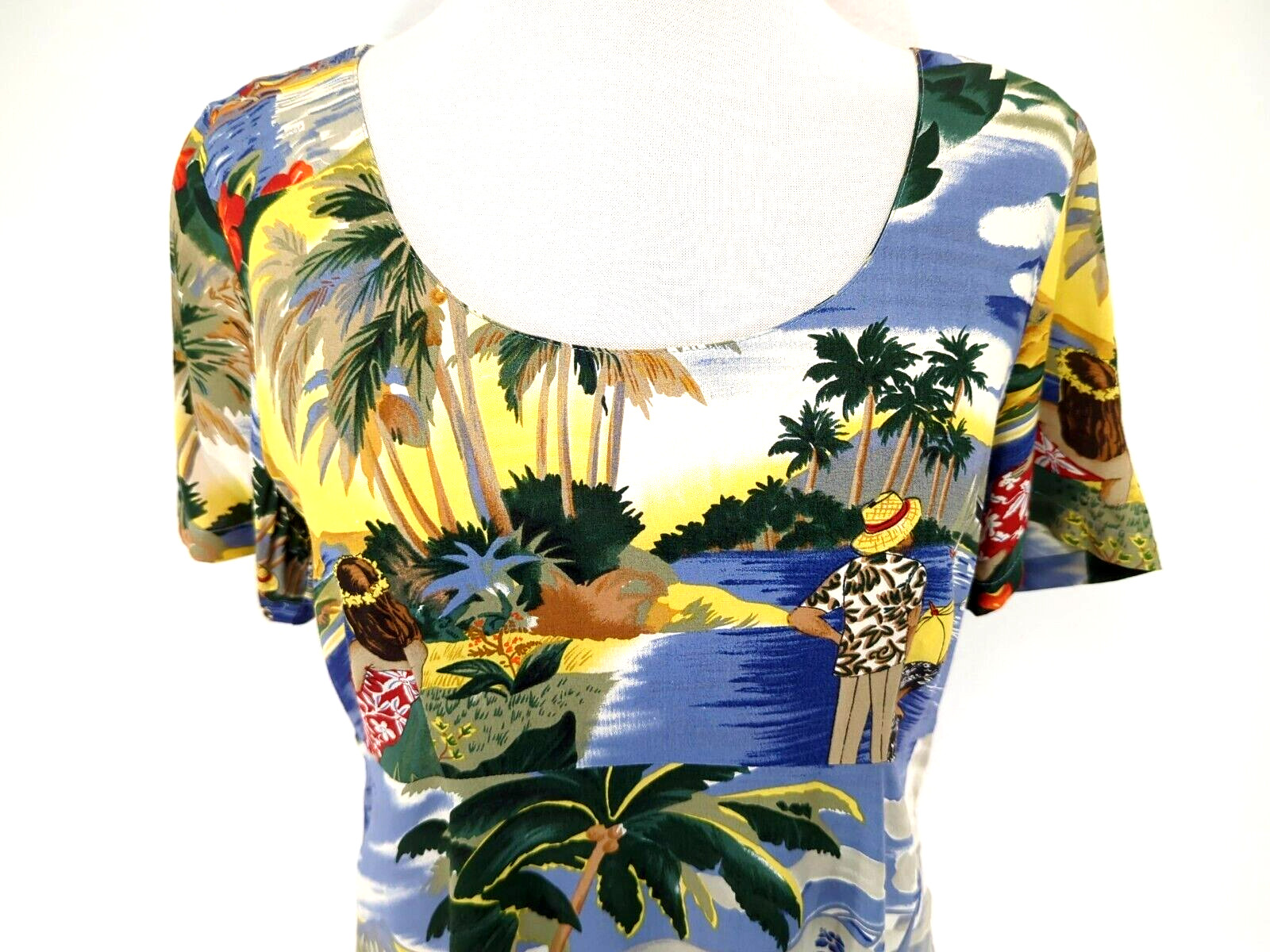 REYN SPOONER Hawaiian Mini Dress Hula Girl Honolulu C… - Gem