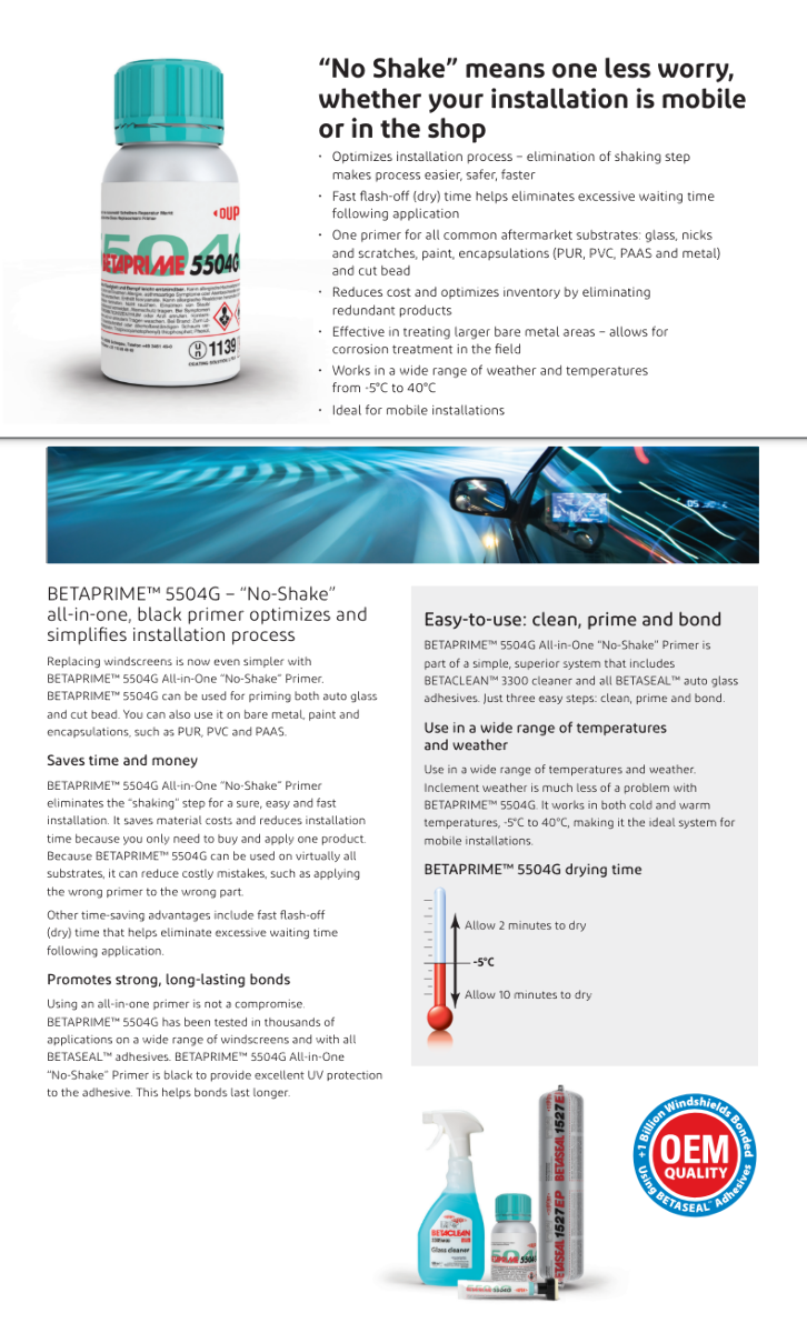 Dow / Dupont 5504G Automotive Pinchweld, Glass All in One Primer 4.2oz ...