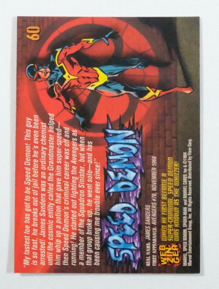The Amazing Spider-Man 1994 Fleer Marvel Speed Demon #60 | eBay