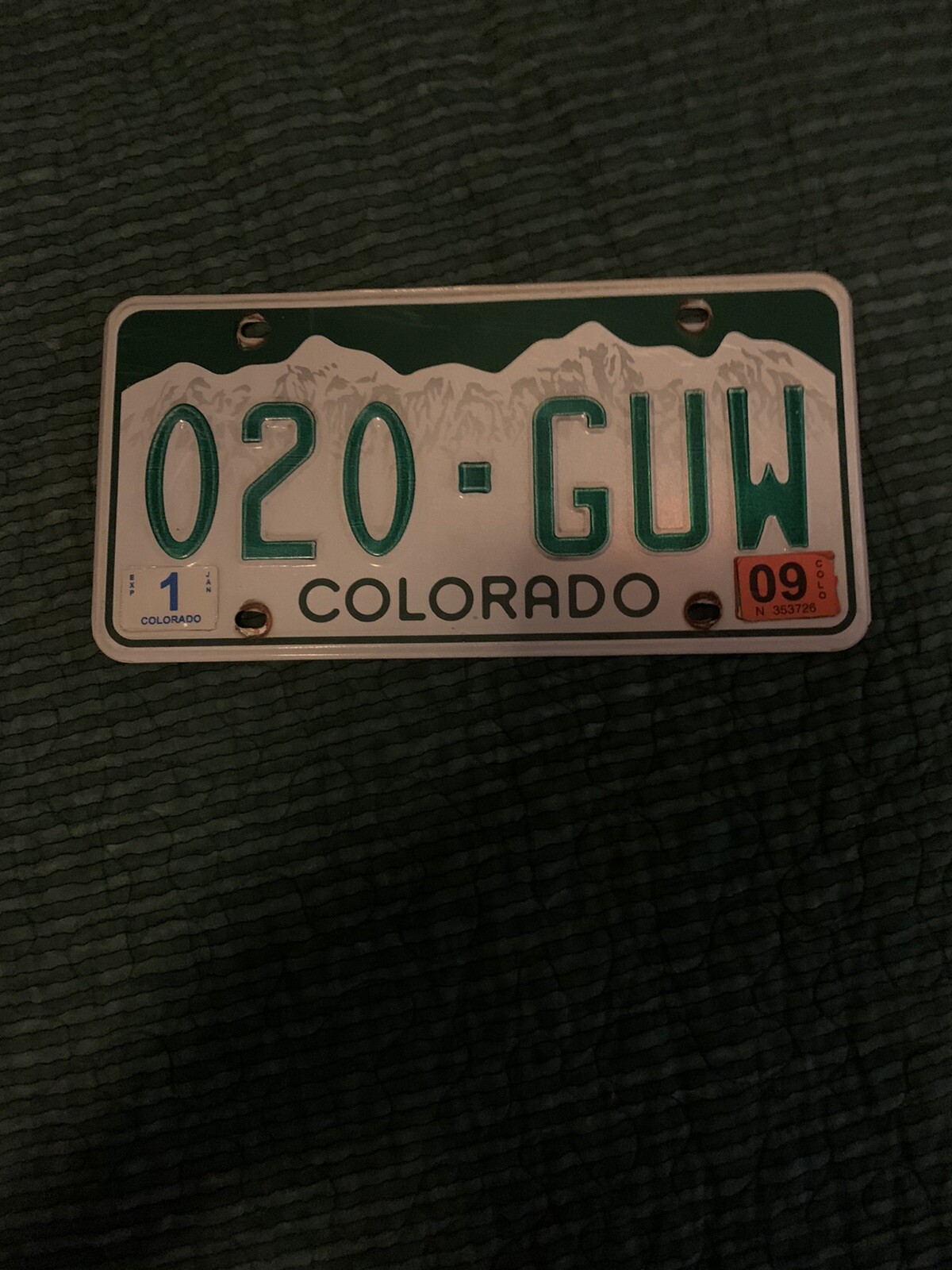 Colorado Green Mountains License Plate with a 2009 Sticker | eBay