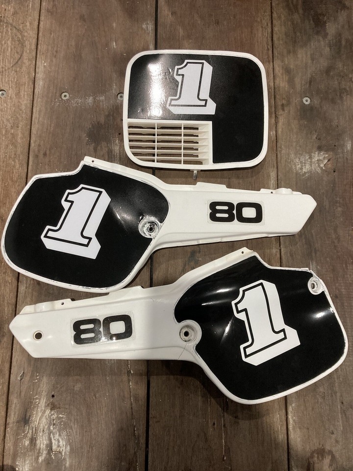 Yamaha YZ80K 1983 Black Printed Laminated Backgrounds/ Number Plates | eBay