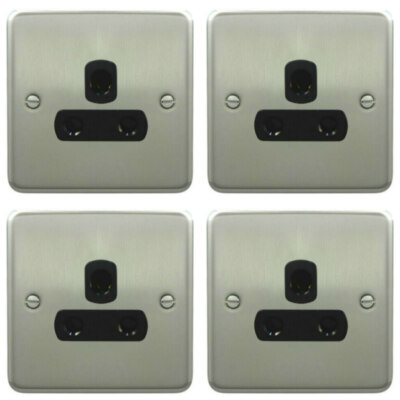 4 x Deta 1928SCB Unswitched Socket Outlets - 5 Amp (Satin Chrome ...