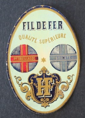 Antique label 1870 FIL DE FER HF thread label label 20 | eBay