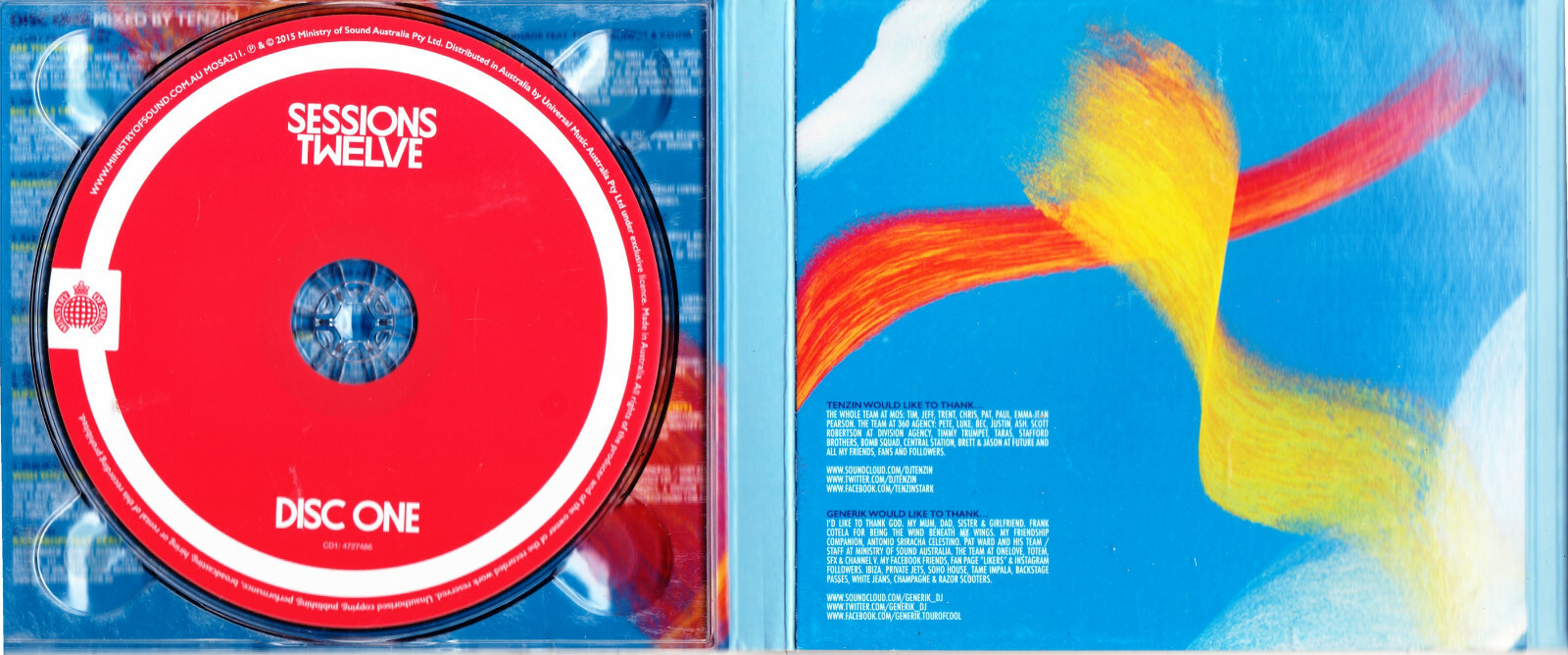 MINISTRY OF SOUND-SESSIONS TWELVE TENZIN & GENERIK (2 CD DIGIPAK) (2015 ...