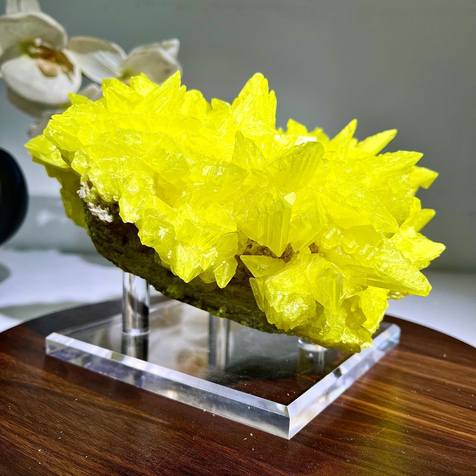 7.72LB Rare yellow sulfur crystal quartz crystal mineral specimen | eBay