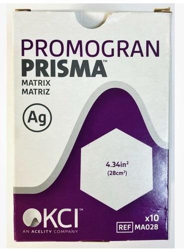 PROMOGRAN Prisma AG Collagen Matrix Dressing 4.34 Sq box of 10 Exp 04/ ...