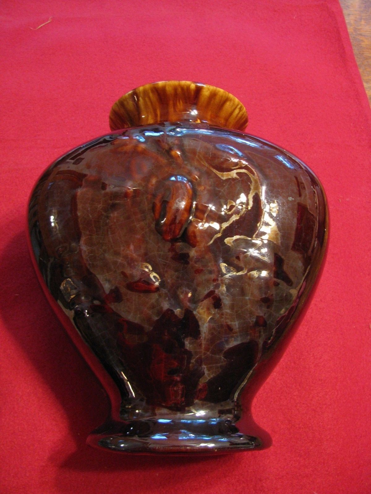 HEART SHAPED BENNINGTON/ROCKINGHAM STYLE BROWN VASE - LOVELY | eBay