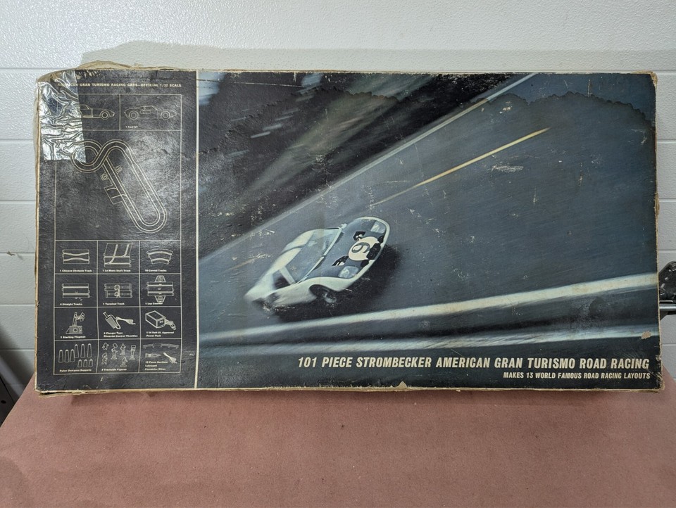 Vintage Strombecker Road Racing Slot Car Set Racer w Extra Cars! | eBay