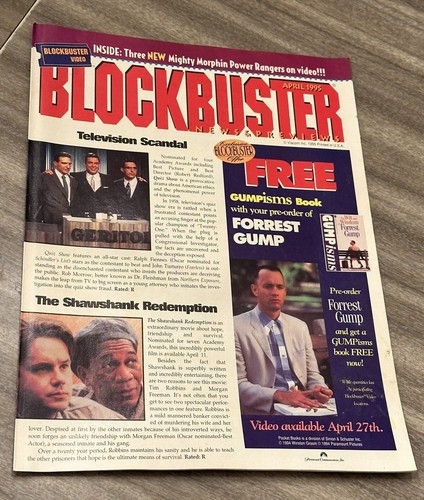BLOCKBUSTER Video News & Previews Newsletter Flyer 4/95 1995 Movie ...