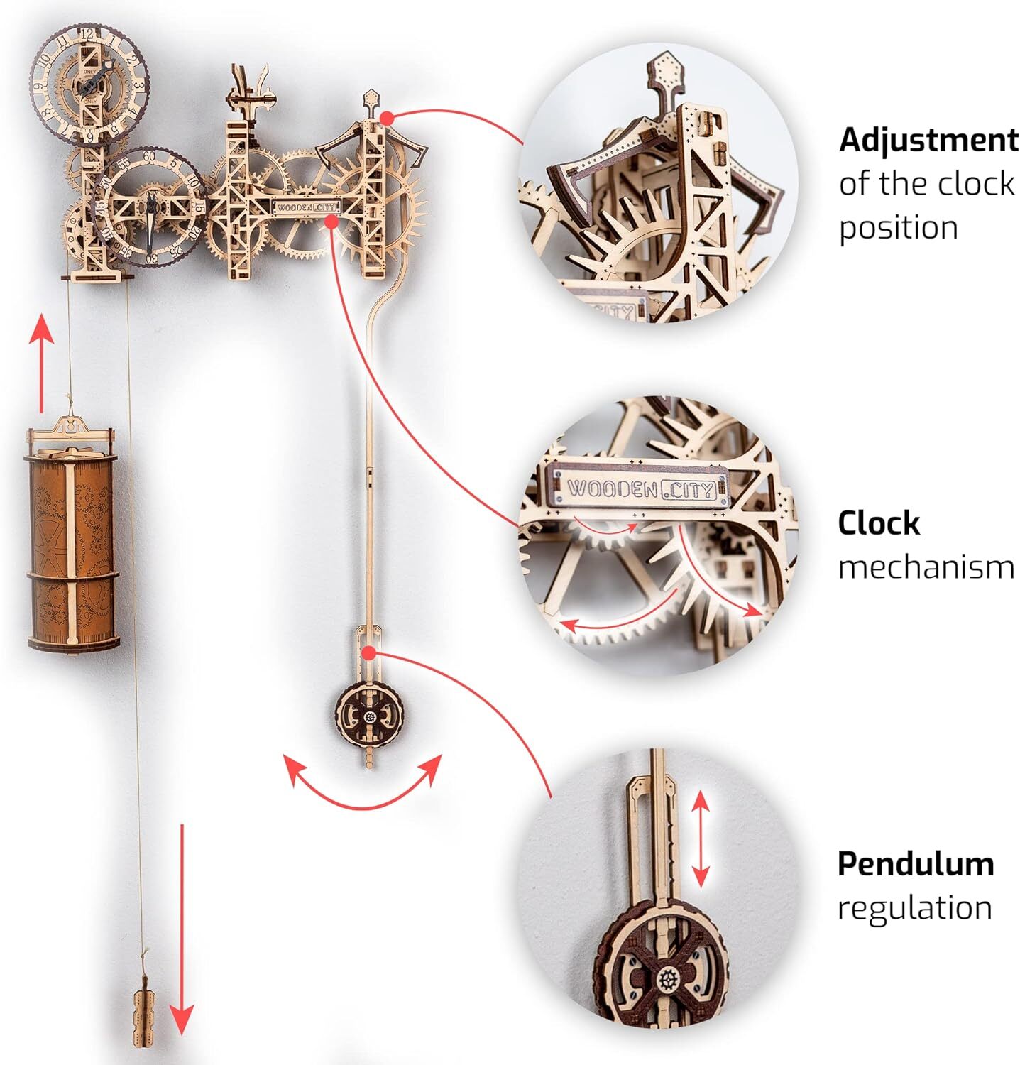 Mechanical Wall Decorative Clock Making Kit 3D Wooden Puzzles Puzzles ...